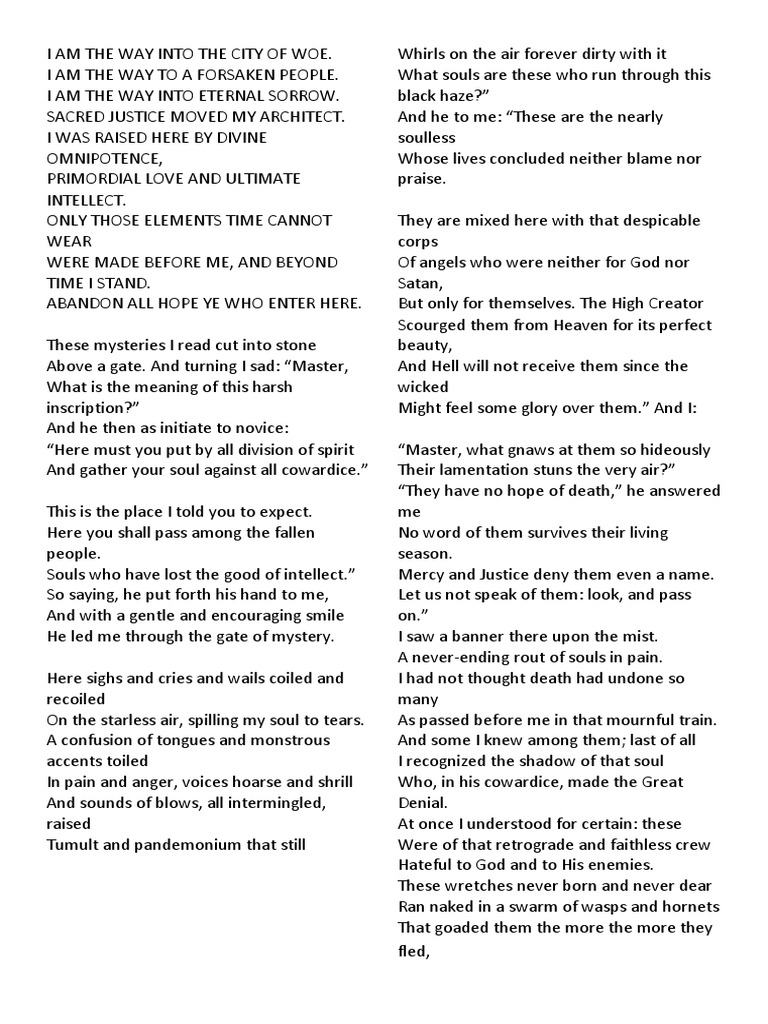 Canto III Inferno | PDF | Mythology | Theology