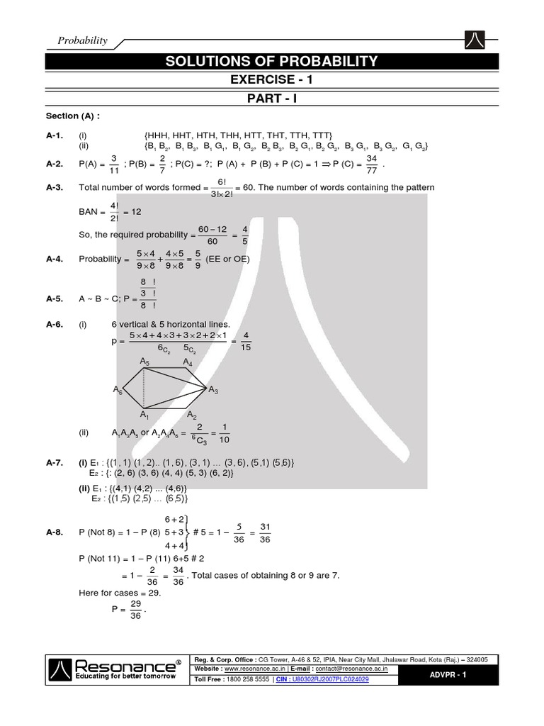 Probability Solutions | PDF | Mathematics