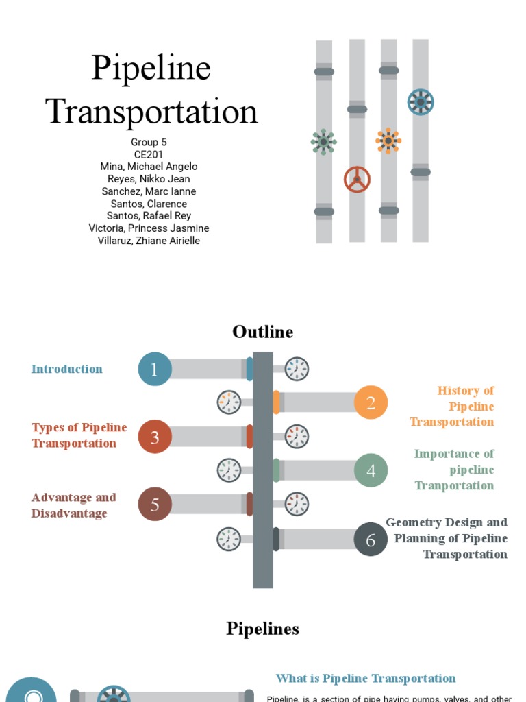 Group 5 Pipeline Transportation CE201 | PDF | Pipe (Fluid Conveyance) | Pipeline Transport