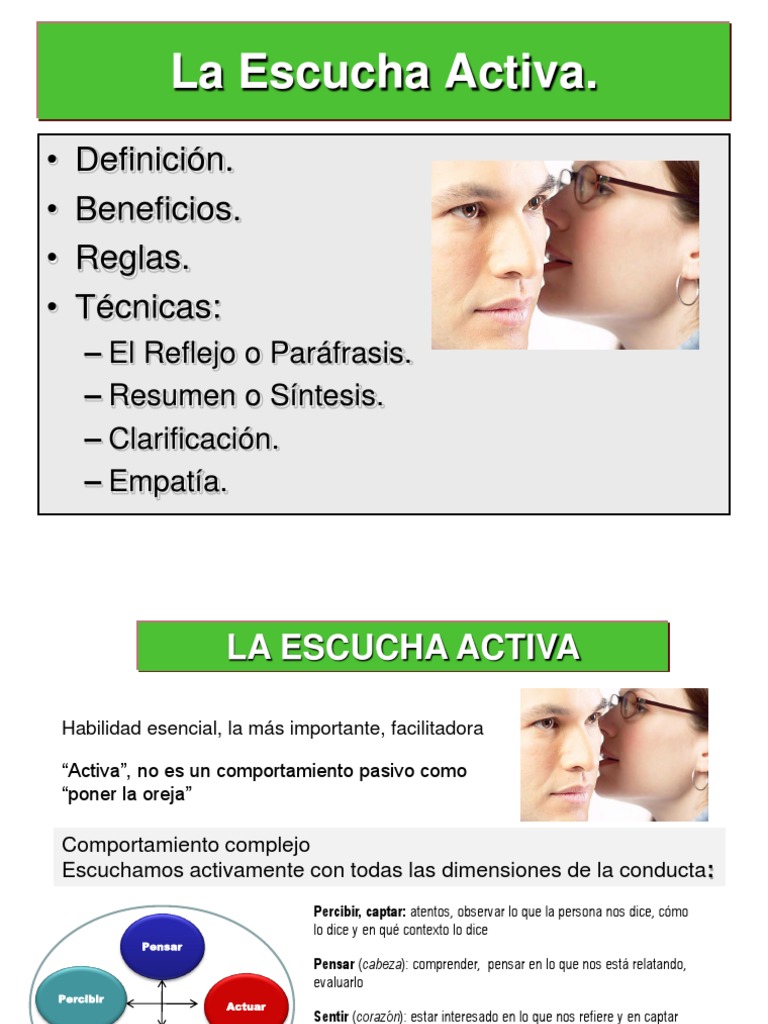 Escucha Activa | PDF | Comportamiento | Percepción