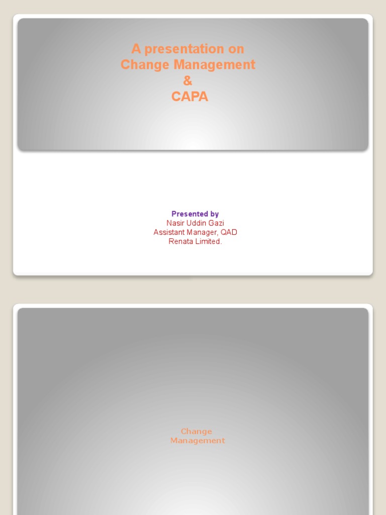 Change Management & CAPA SOP Guide | PDF | Quality Assurance | Quality