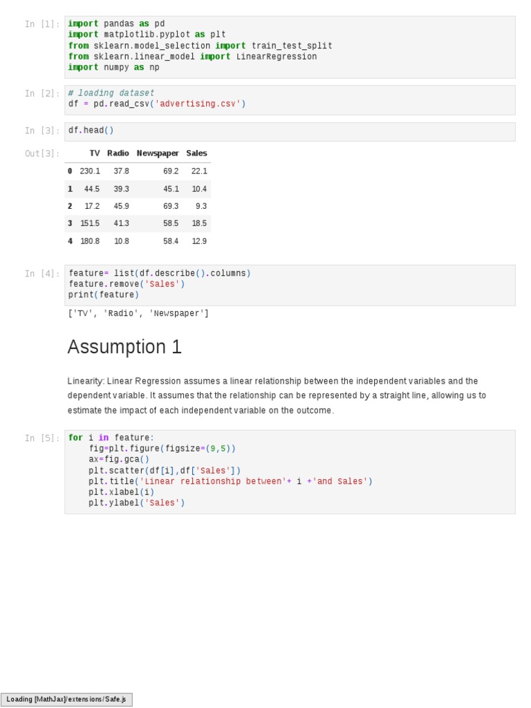 Assumption of linear regression | PDF | Errors And Residuals ...