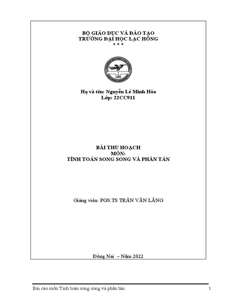 BaoCaoMonHoc Parallel Computing | PDF BaoCaoMonHoc Parallel Computing | PDF