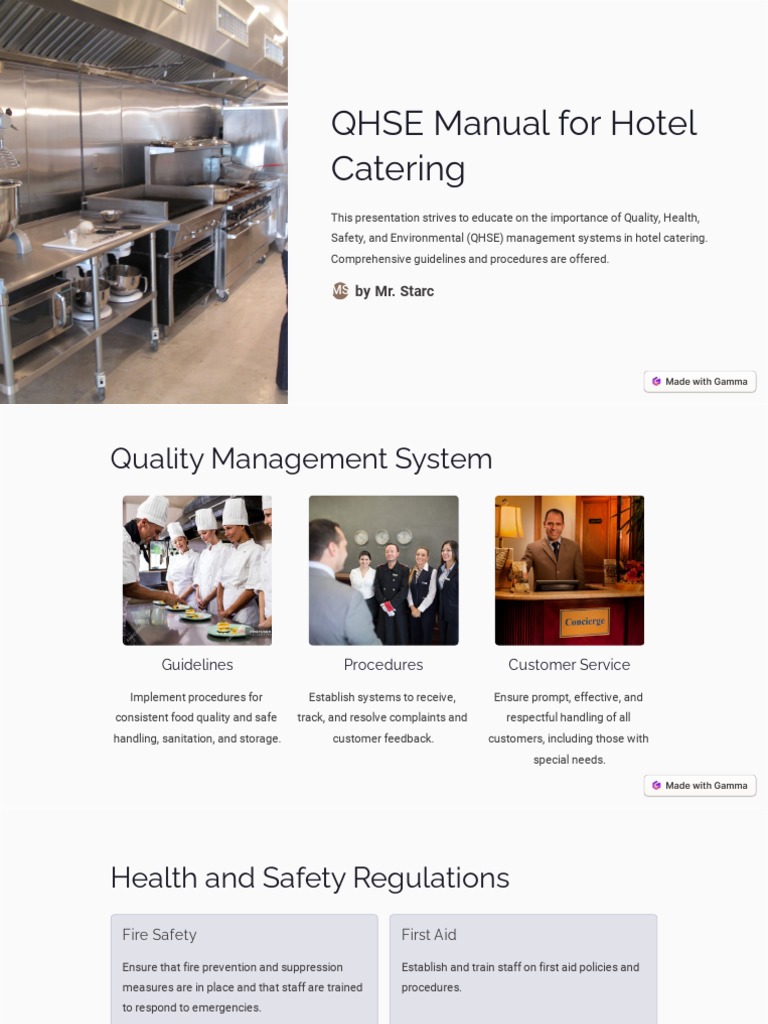 QHSE-Manual-for-Hotel-Catering | PDF | Energy Conservation | Economy ...