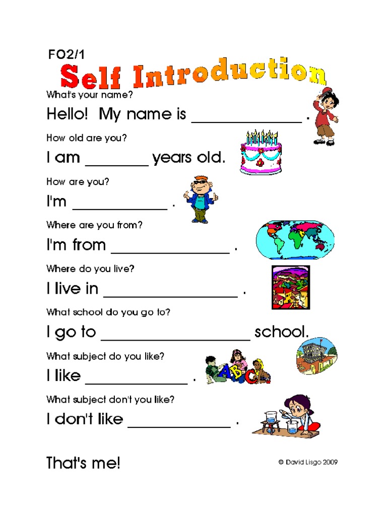 Self Introduction | PDF Self Introduction | PDF