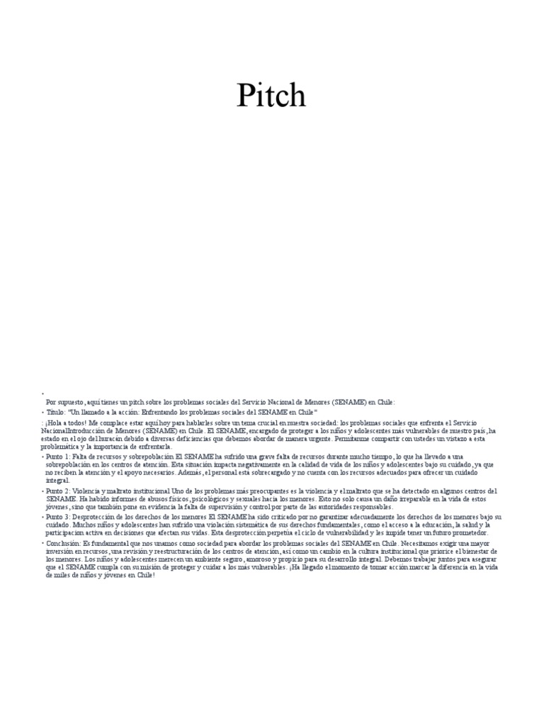 Pitch | PDF | Abuso infantil