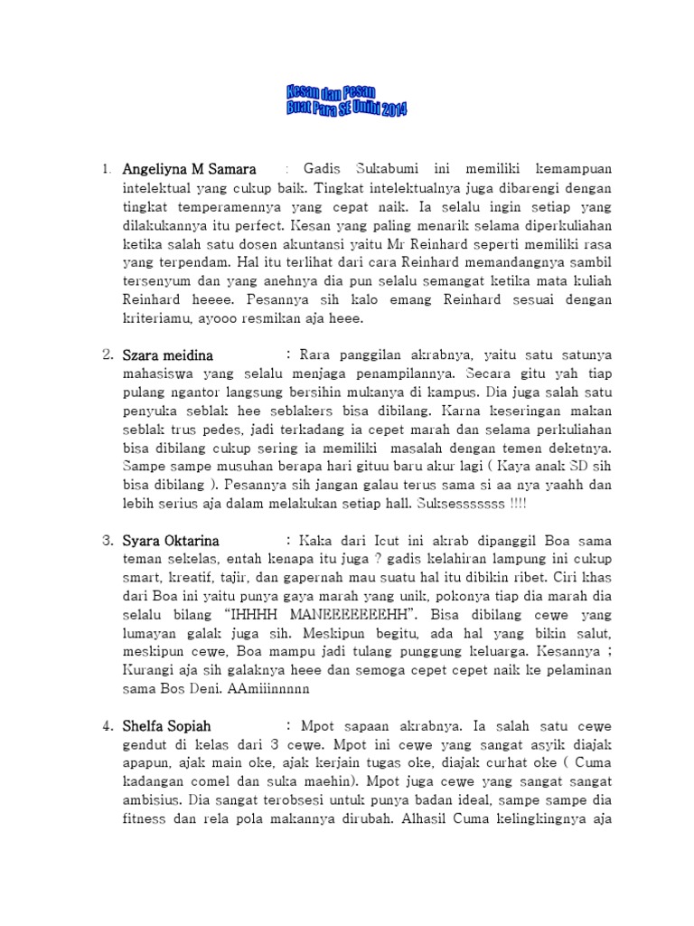 Pesan Dan Kesan | PDF