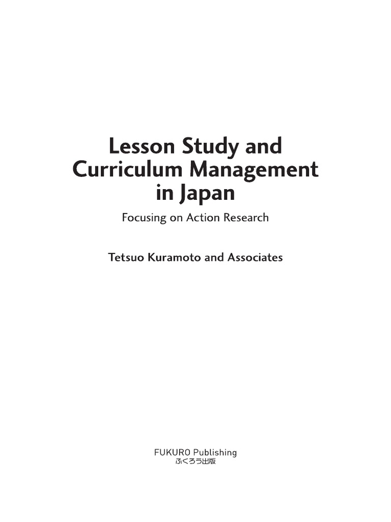 Tetsuo KURAMOTO_lesson study & curriculum management | PDF | Teachers ...