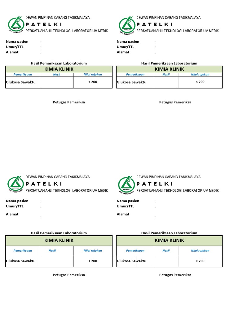 Form Hasil Baksos PATELKI | PDF