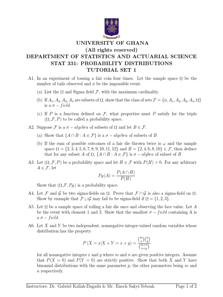 Stat 331 Tutorial Set Pdf Mathematical Concepts Mathematical Analysis