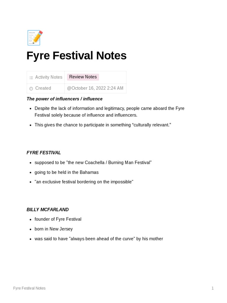 Fyre Festival Notes | PDF | Communication