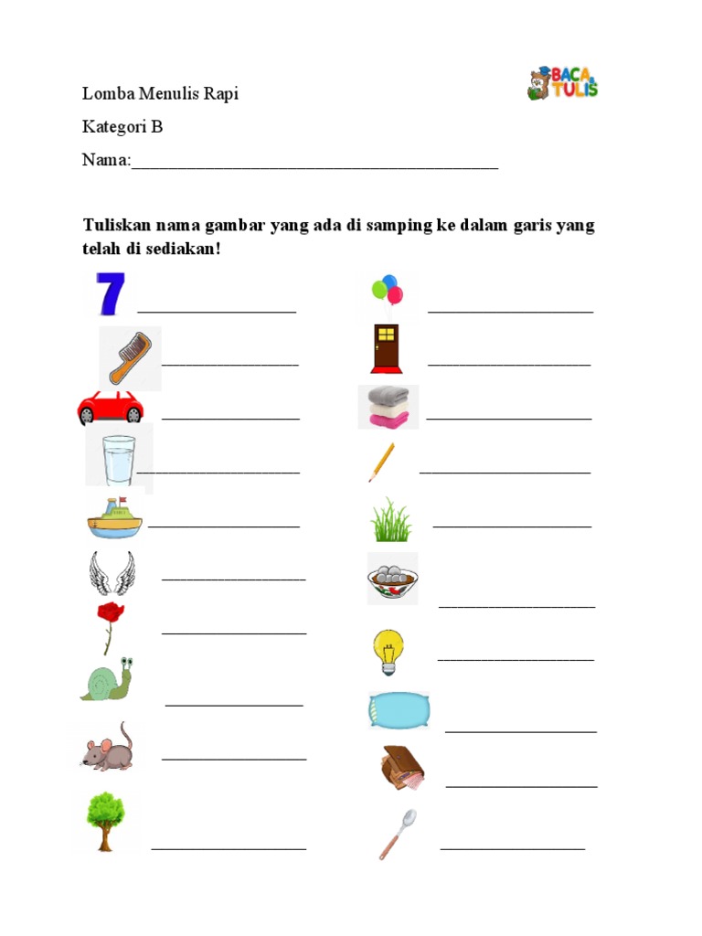 Lomba Menulis Rapi Kat B | PDF