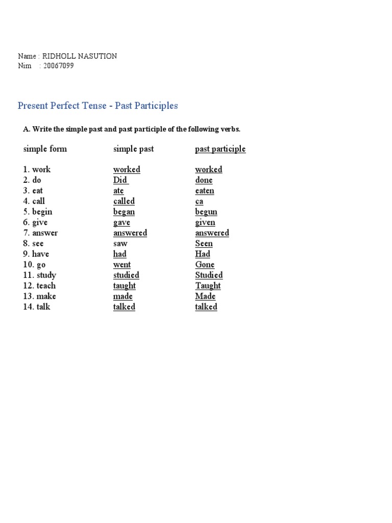 Present Perfec Tense | Download Free PDF | Perfect (Grammar) | Language Mechanics