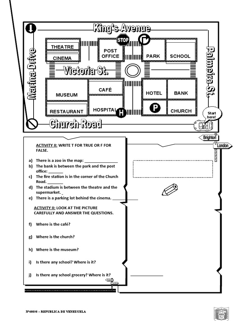 Town Map Activities and Vocabulary Guide | PDF
