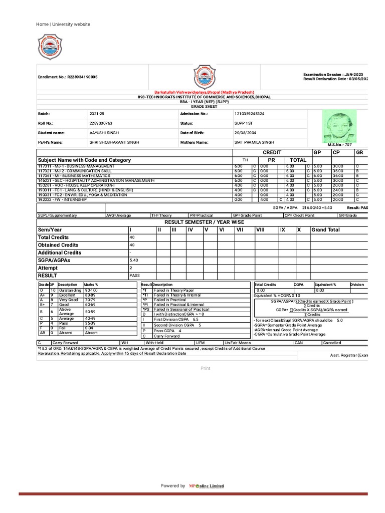 Barkatullah University, Bhopal (1) | PDF | Educational Assessment And ...