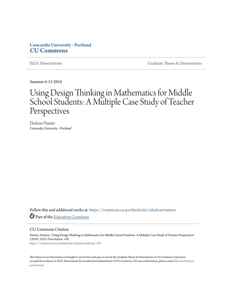 Using Design Thinking in Mathematics For Middle School Students | PDF ...
