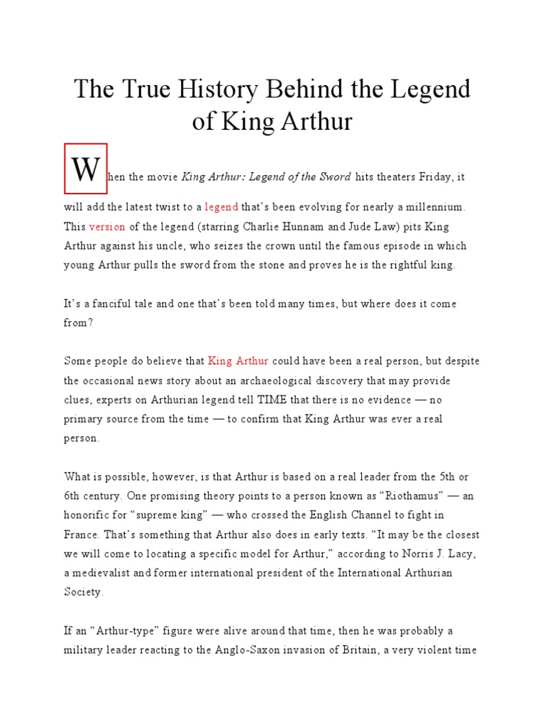 The True History Behind The Legend of King Arthur | Download Free PDF ...