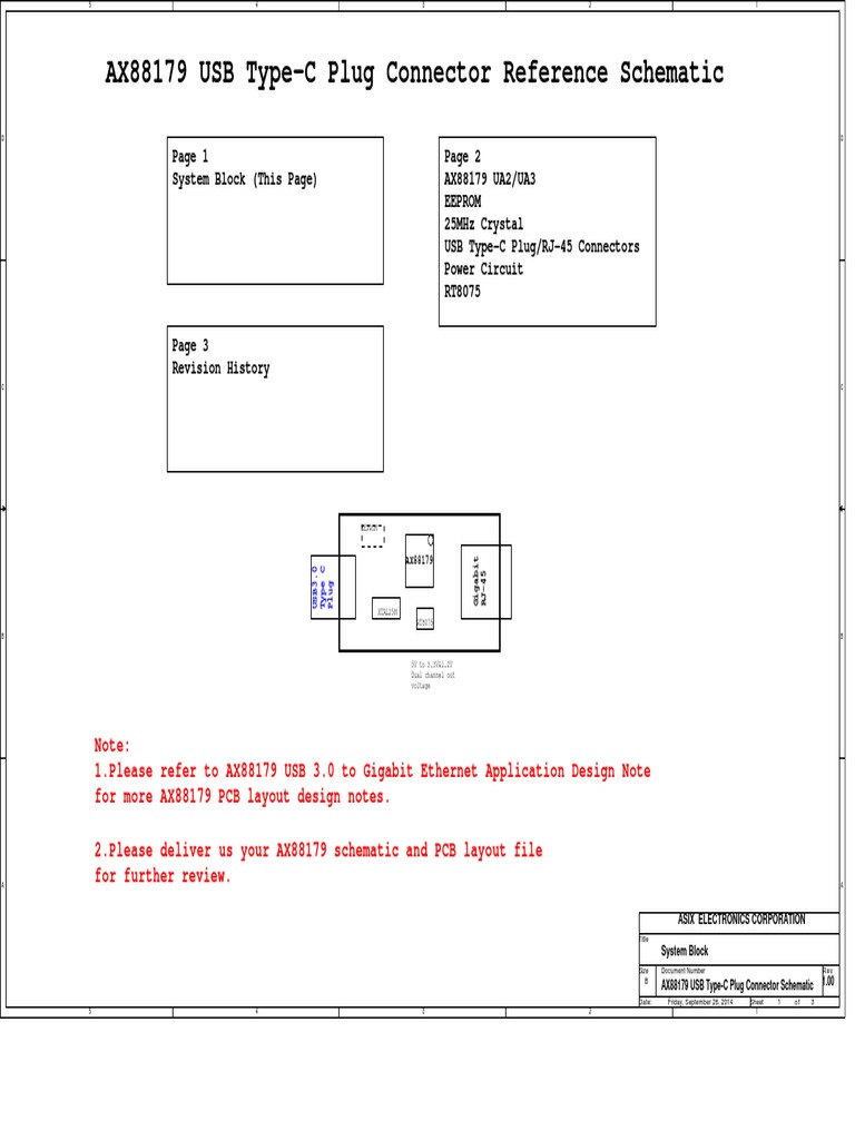 AX88179 USB Type-C Schematic Diagram | PDF | Computer Hardware ...