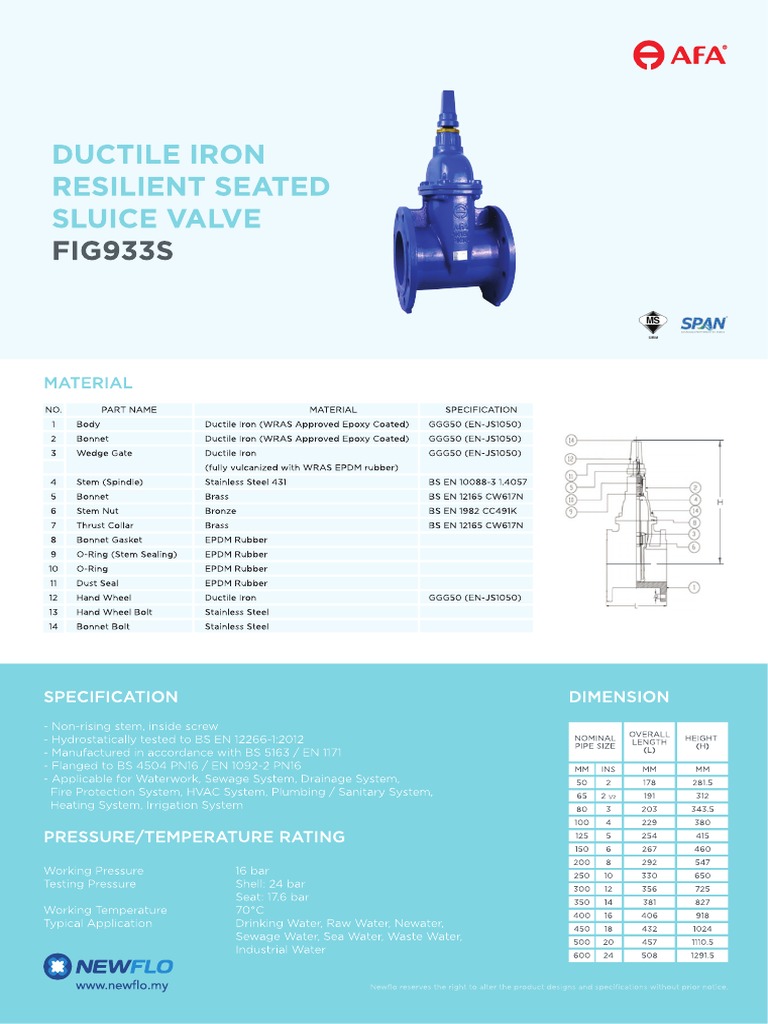 AFA Sluice Valve - CATALOG | PDF