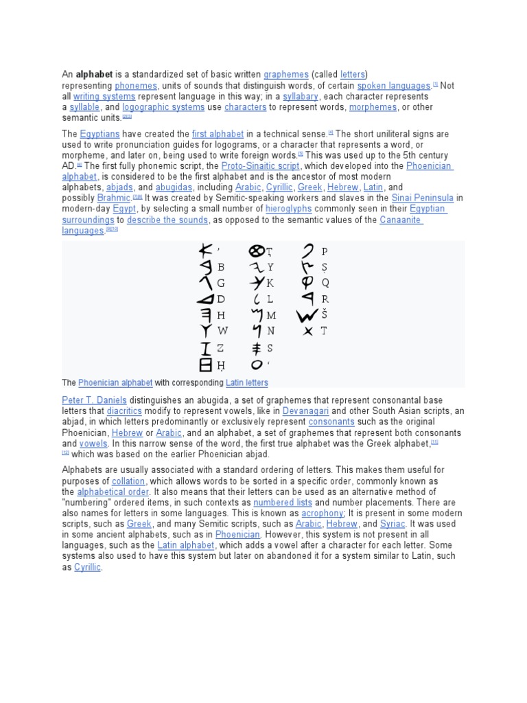 Phoenician Alphabet Latin Letters: The With Corresponding | PDF | Alphabet | Orthography