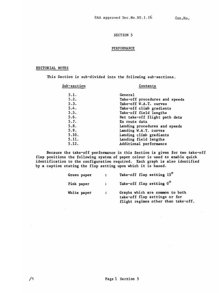 Hawker 800A AFM Section 5a | PDF