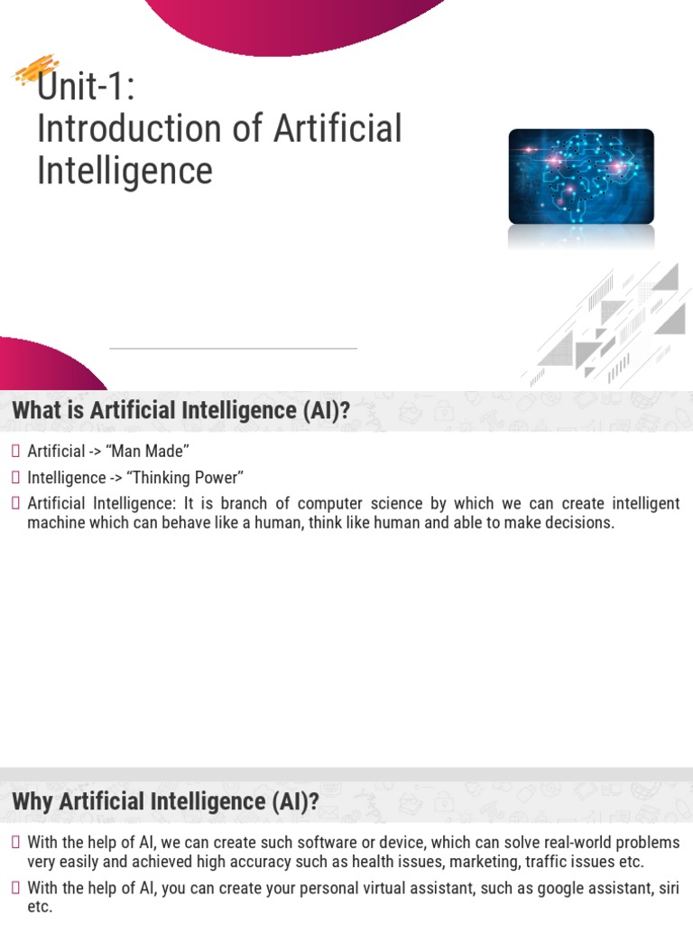 Introduction of Artificial Intelligence | PDF | Artificial Intelligence ...