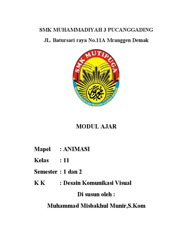 Sampul Modul Animasi | PDF
