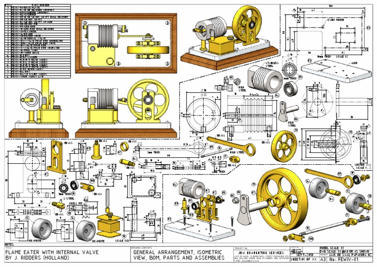 General Arrangement, Isometric View, Bom, Parts and Assemblies Flame ...