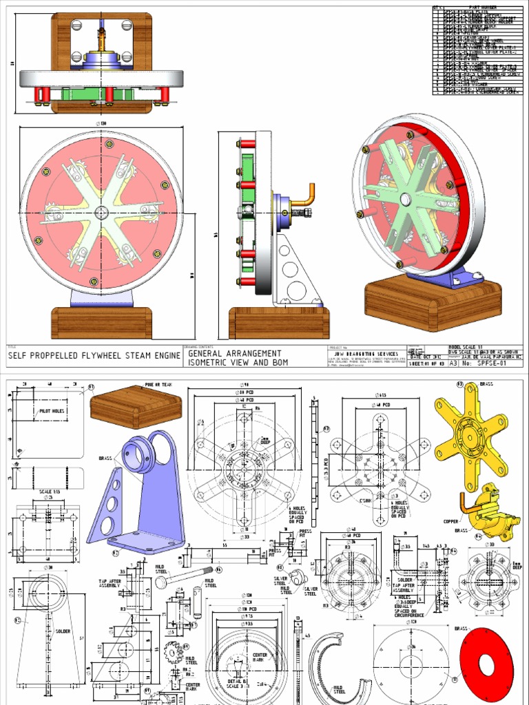 General Arrangement Isometric View and Bom Self Proppelled Flywheel ...