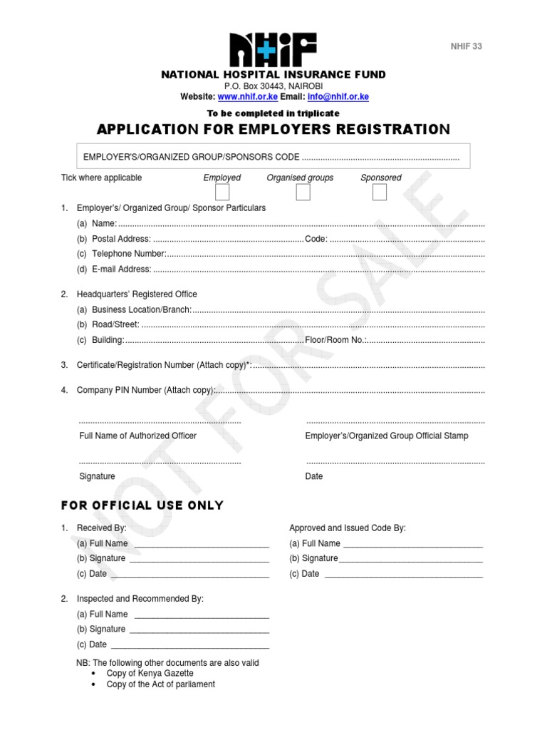 NHIF Employers Application Form | PDF | Written Communication