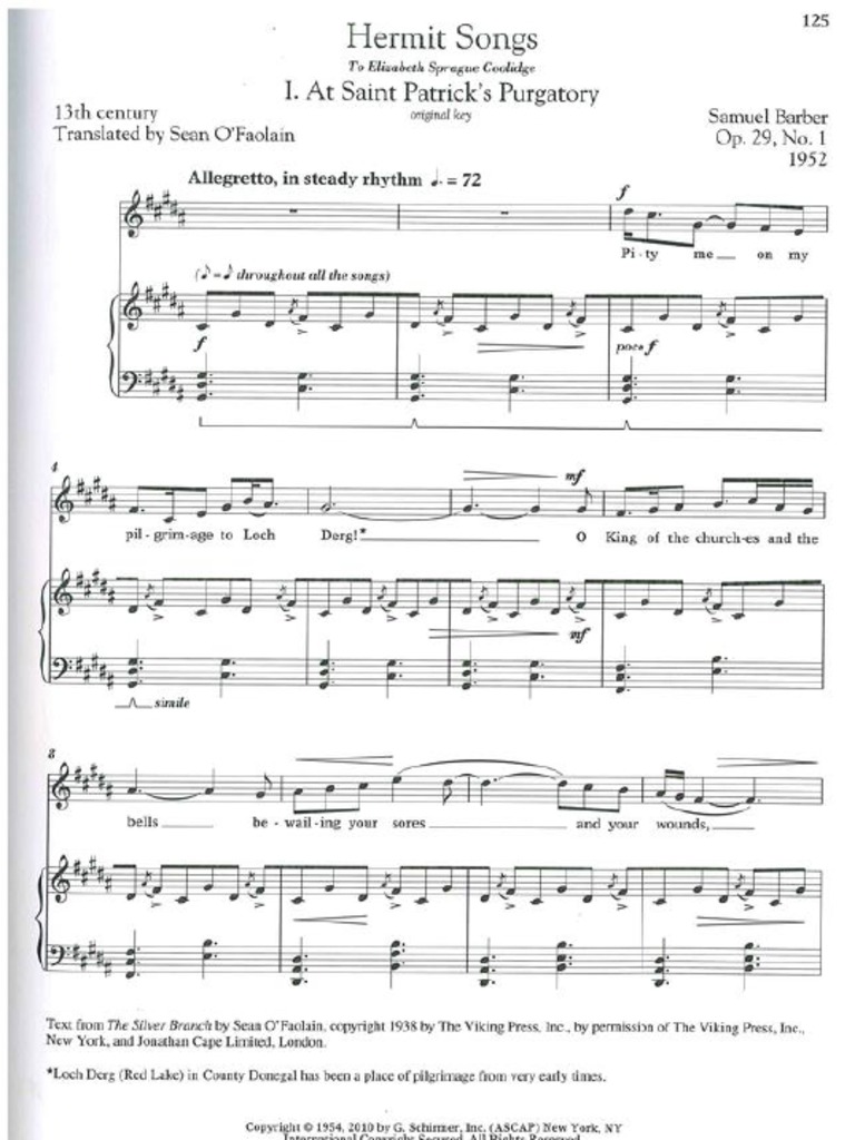 Hermit Songs - Samuel Barber | PDF