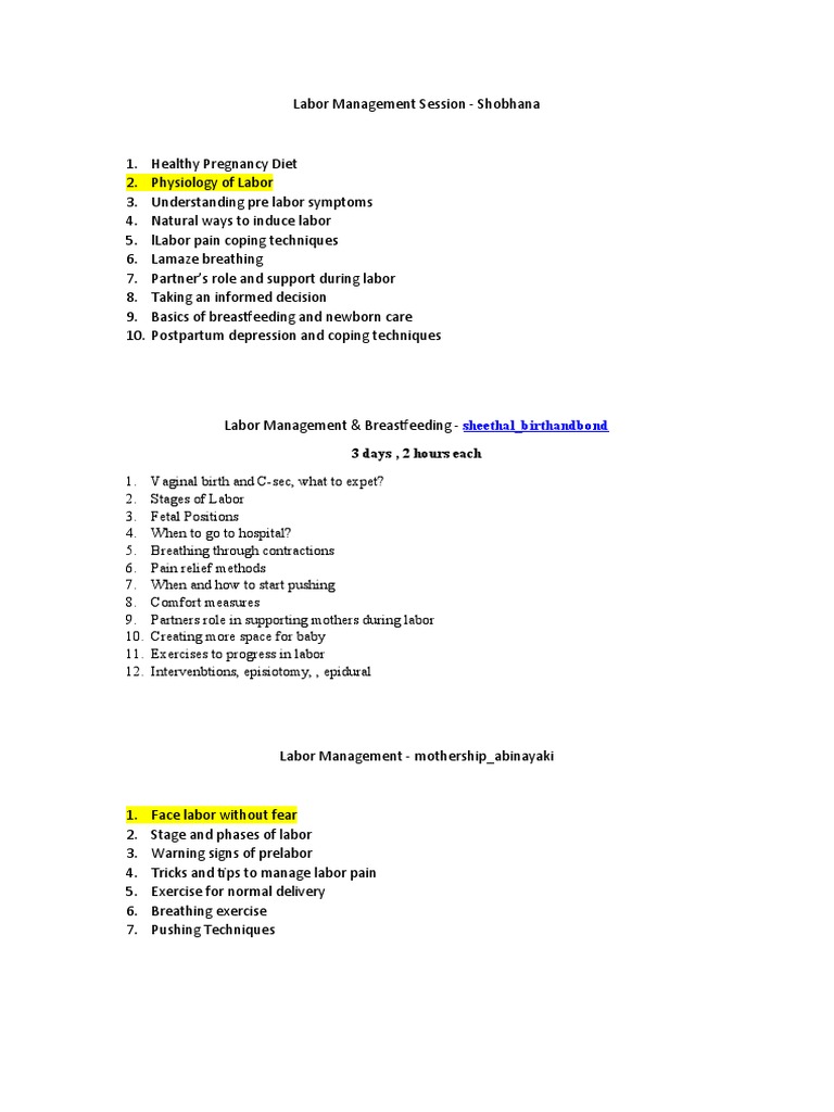 Labor Management and Support Techniques | PDF | Childbirth | Human ...