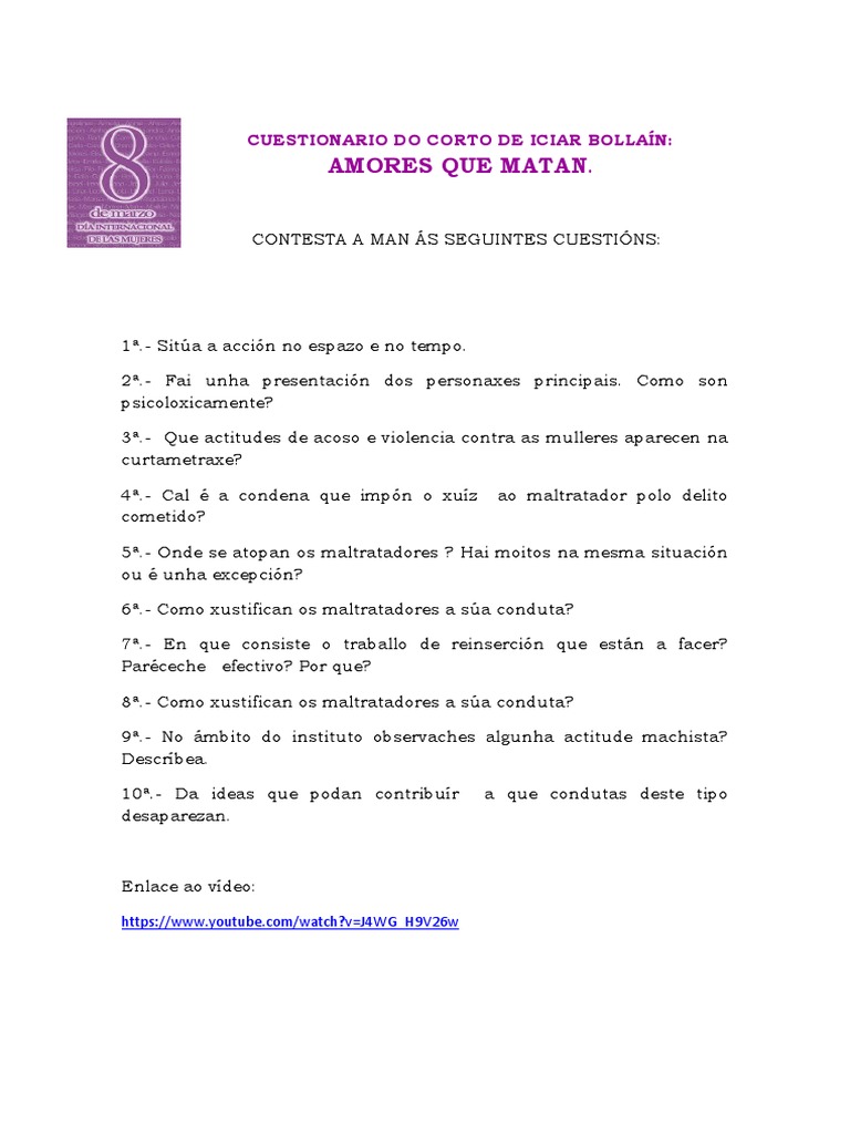 Curtametraxe Amores Que Matan. | PDF Curtametraxe Amores Que Matan. | PDF