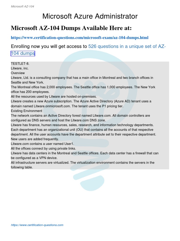 Az 104 PDF | PDF | Active Directory | Microsoft Azure