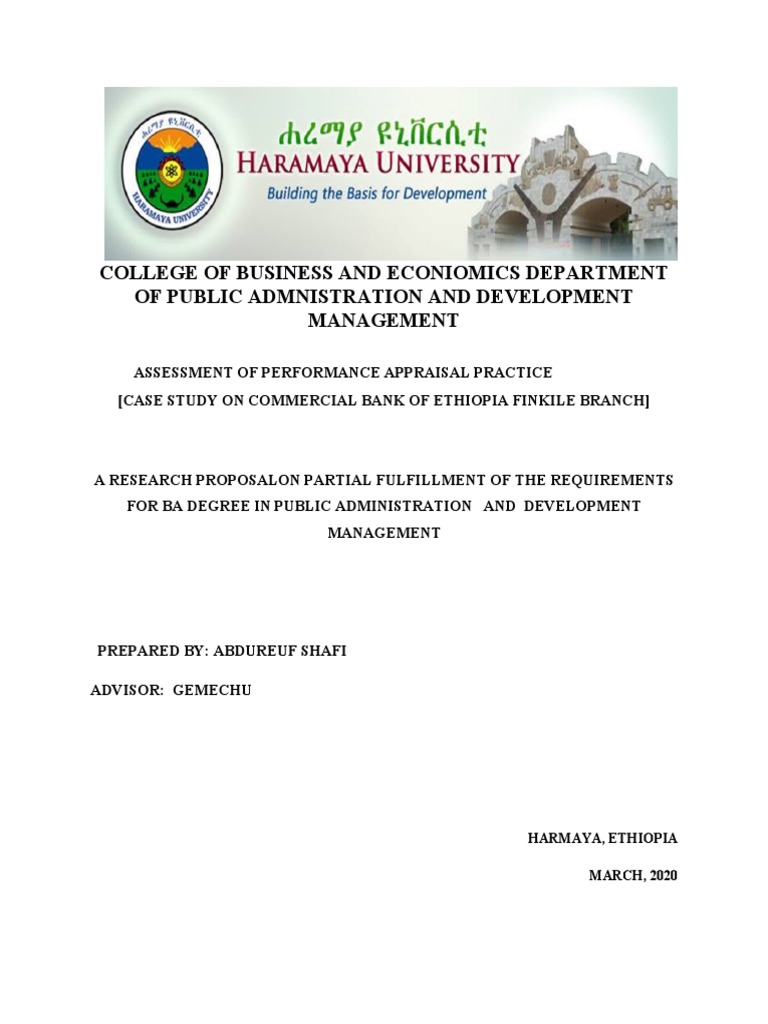 ASSESSMENT OF PERFORMANCE APPRAISAL PRACTICE Proposal | PDF | Performance Appraisal | Evaluation