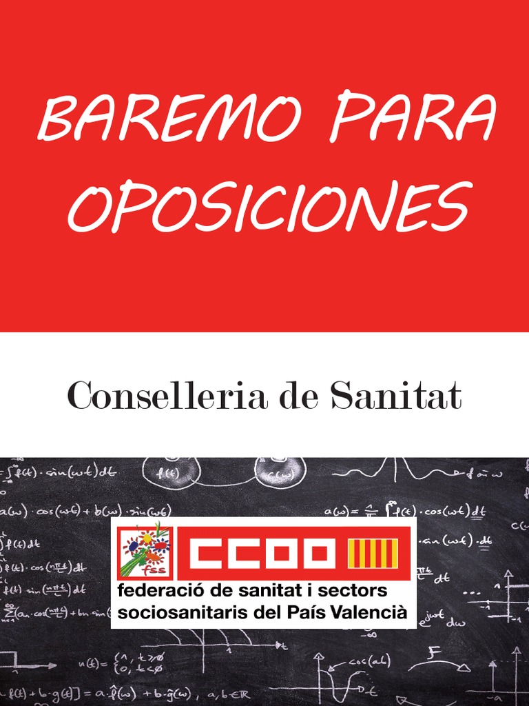 Baremo para Oposiciones: Conselleria de Sanitat | PDF