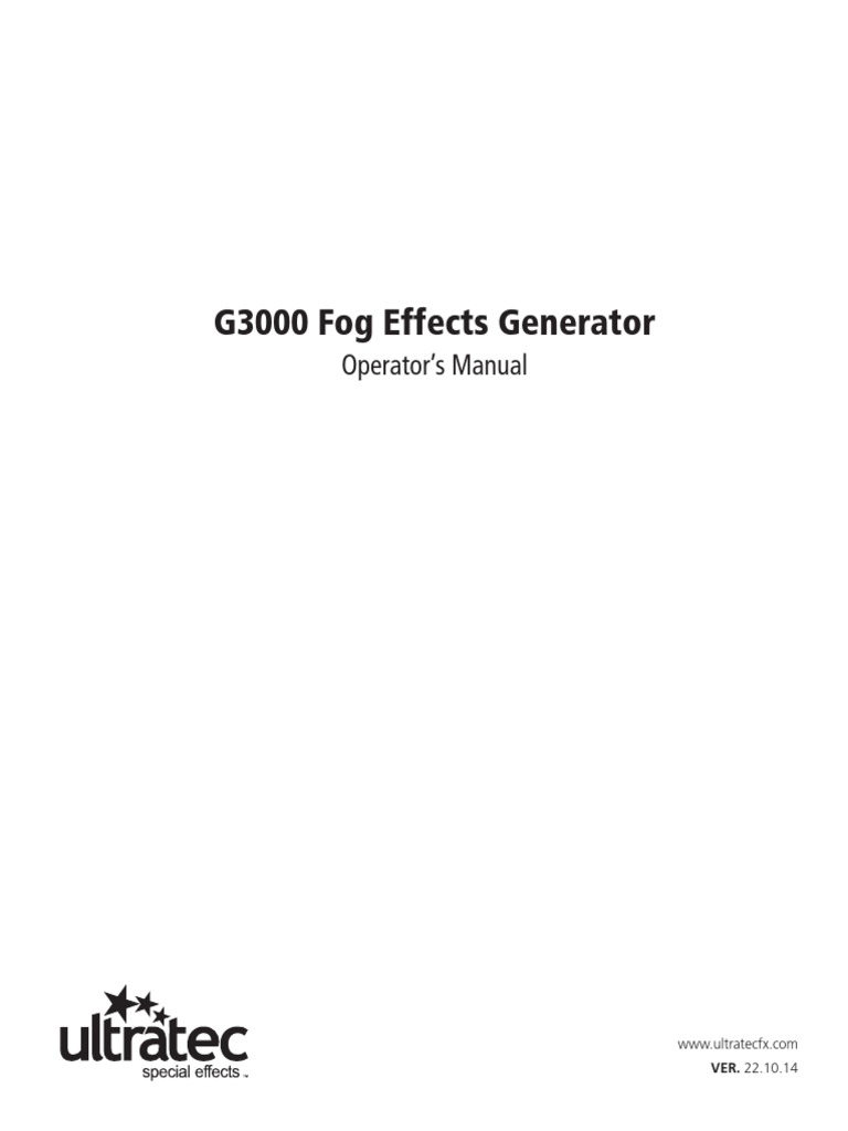 G3000 Operator's Manual | PDF | Fog | Water