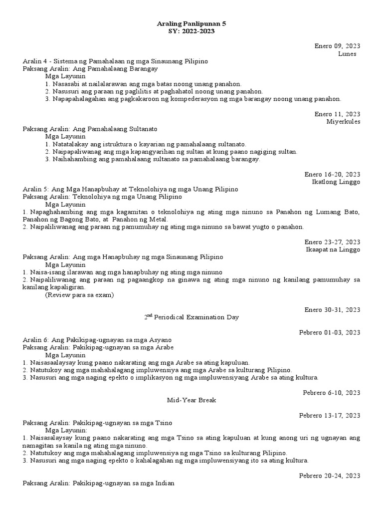 Araling Panlipunan 5 | PDF