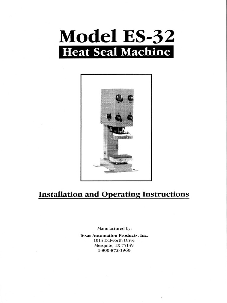 HSM Manual ES-32 With 3 1 4 X 5 Extended Anvil Platens and Top Platen ... HSM Manual ES-32 With 3 1 4 X 5 Extended Anvil Platens and Top Platen ...