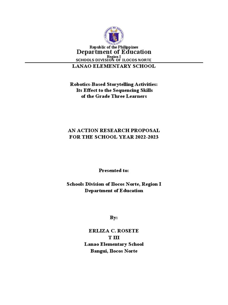 Action Research Robotics FINAL TITLE | PDF | Learning | Science Education