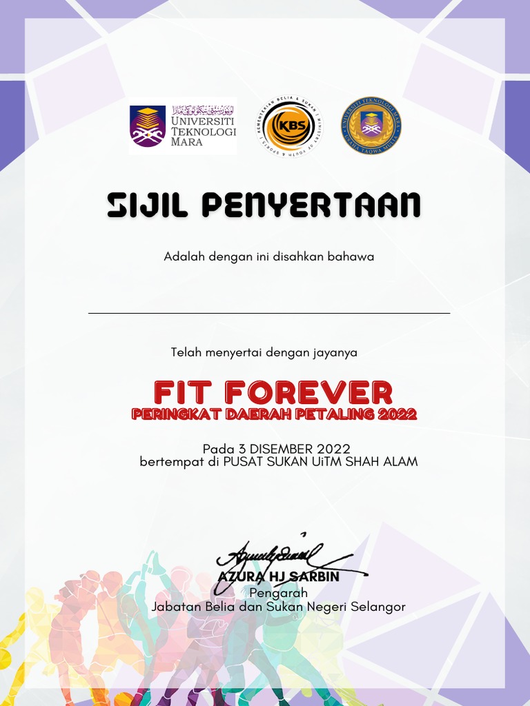 SIJIL FITFOREVER PETALING | PDF