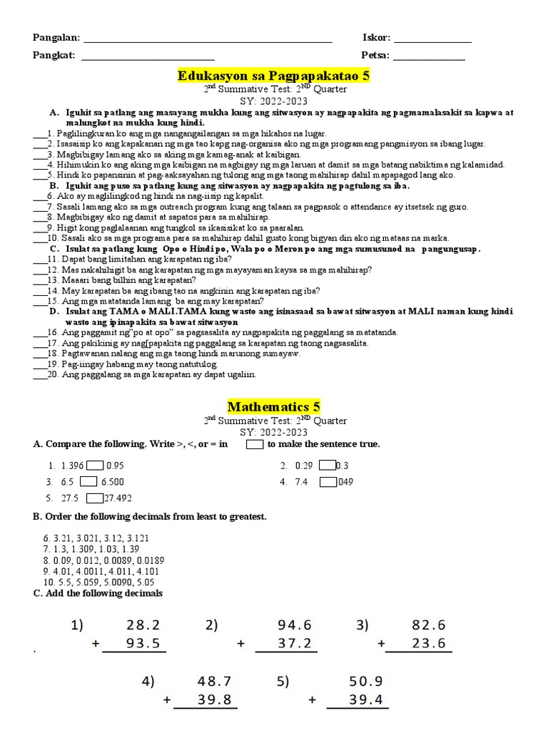 Q2 - 2nd SUMMATIVE | PDF