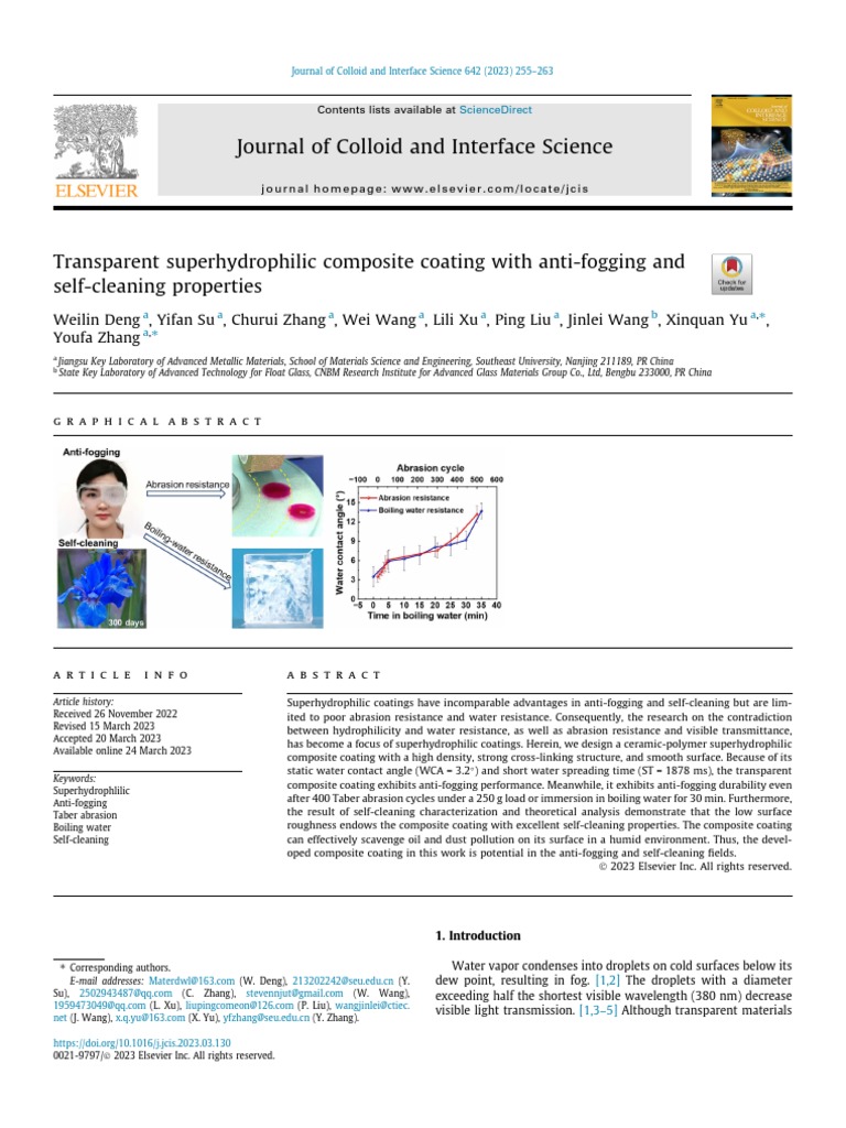 deng-weilin-transparent-superhydrophilic-composite | PDF | Nanoparticle ...