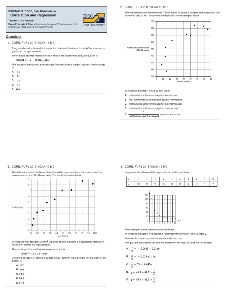 Core Data Analysis Worksheet 7 Ex3.2 | PDF | Least Squares | Regression Analysis
