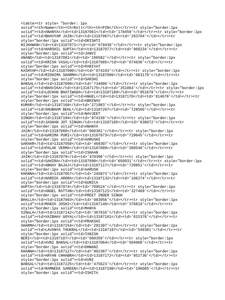 Student List 10 20026 | PDF