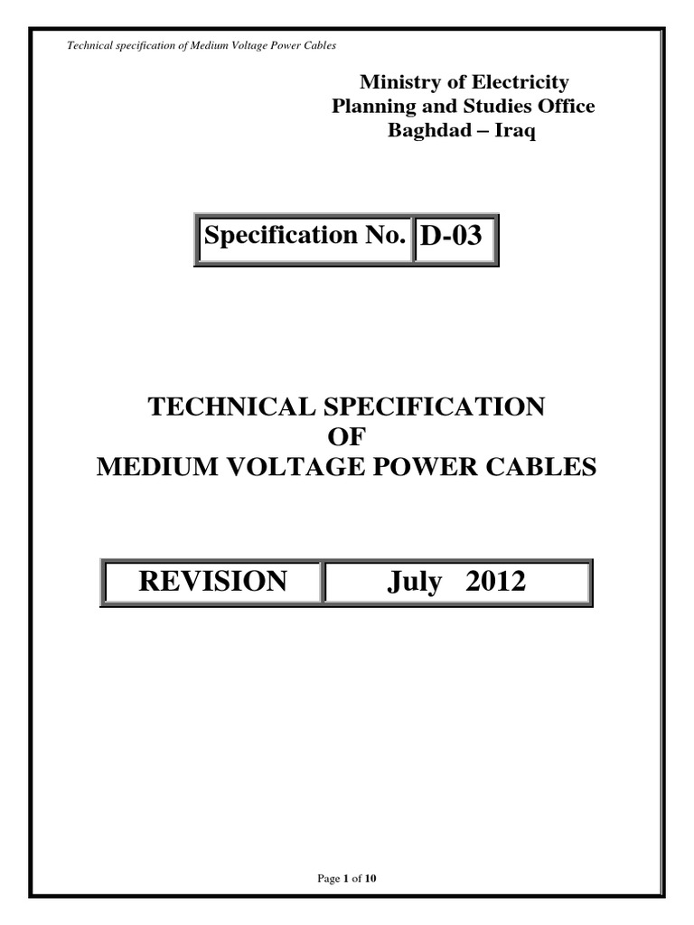 33 KV Cable Transmission Line Technical Spesification | Download Free ...