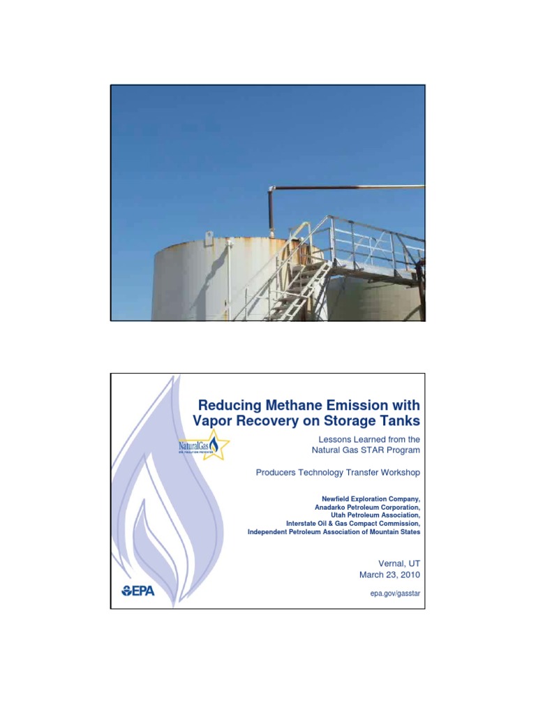 Reducing Methane Emission With Vapor Recovery On Storage Tanks | PDF ...