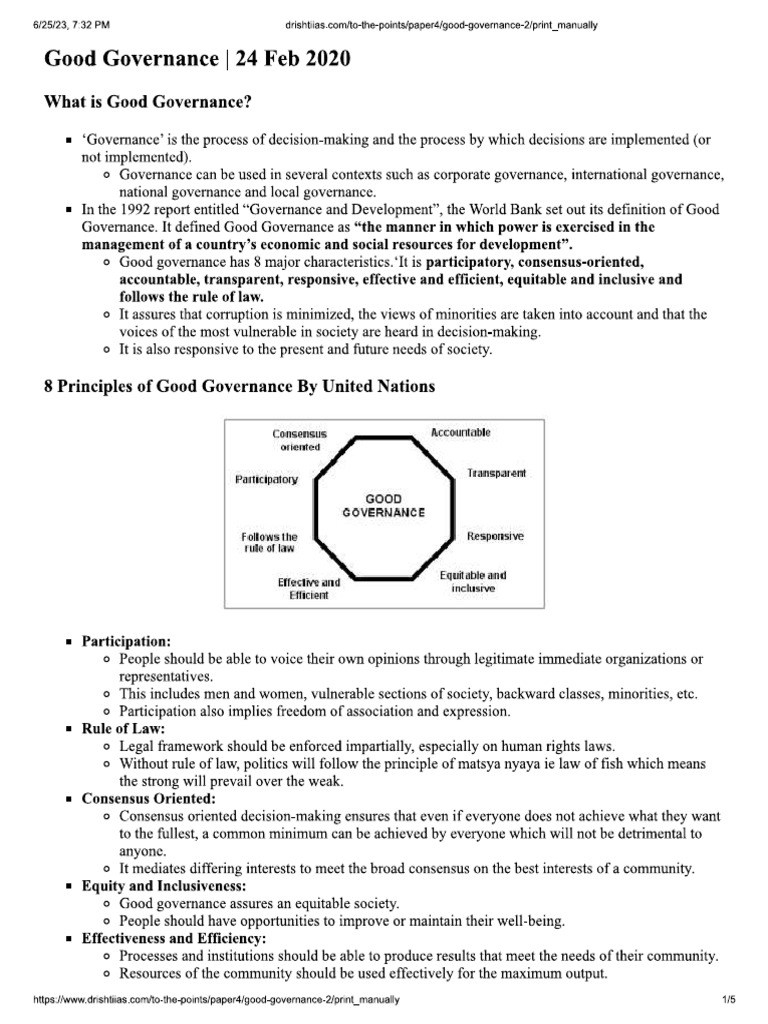 8 Principle of Good Governance Byun | PDF
