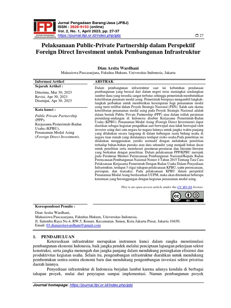 Pelaksanaan Public-Private Partnership | PDF