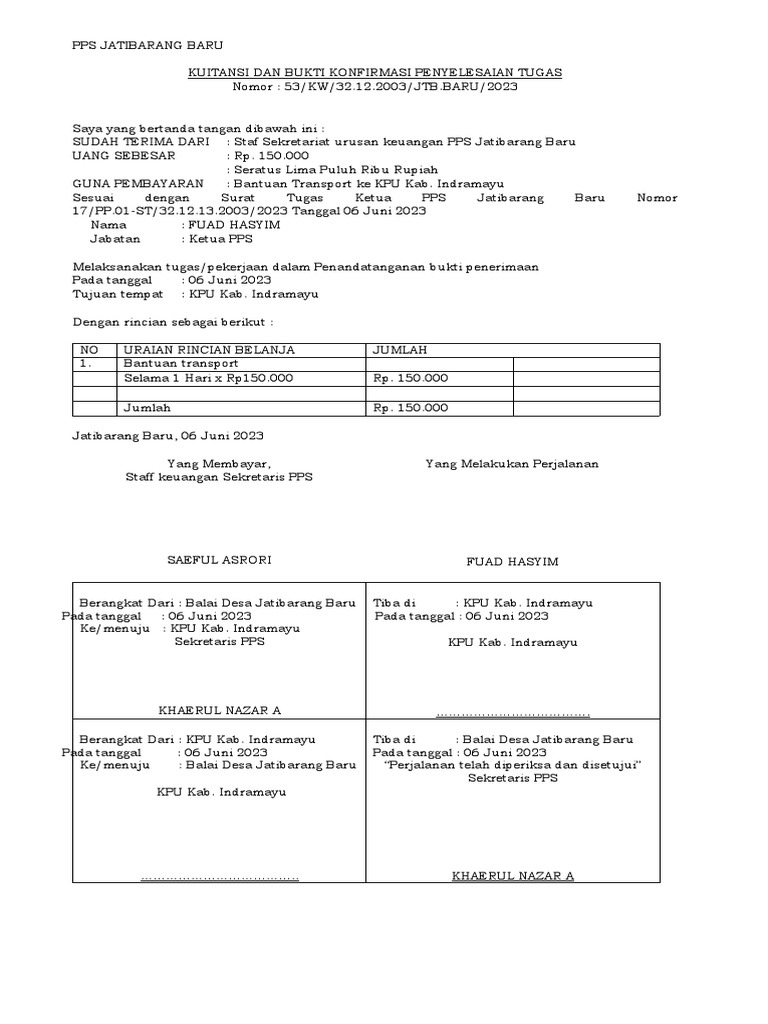 SURAT TUGAS DAN SPPD | PDF